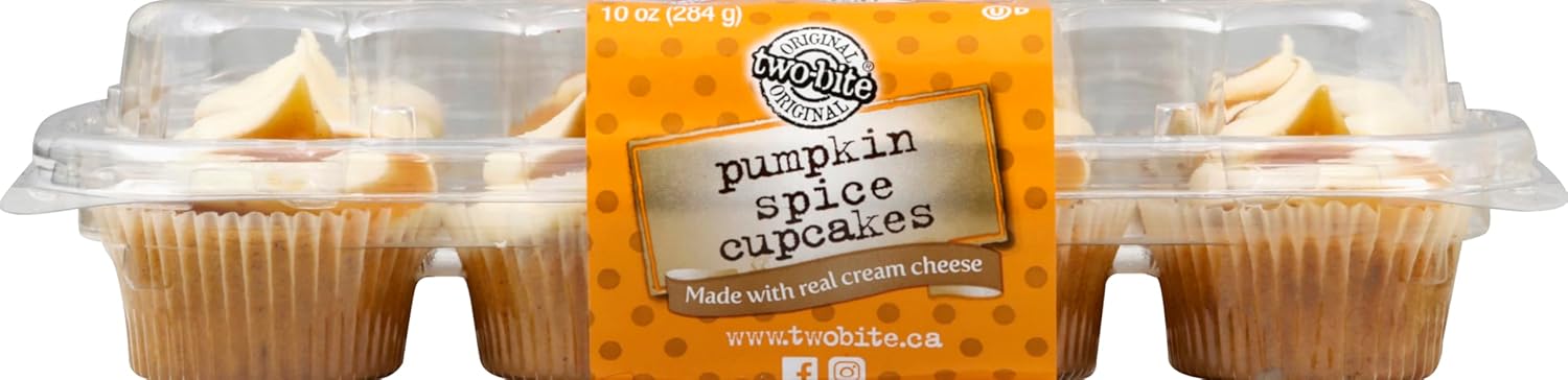 Amazon.com: Two-Bite Pumpkin Spice Mini Cupcakes, 12ct : Grocery ...