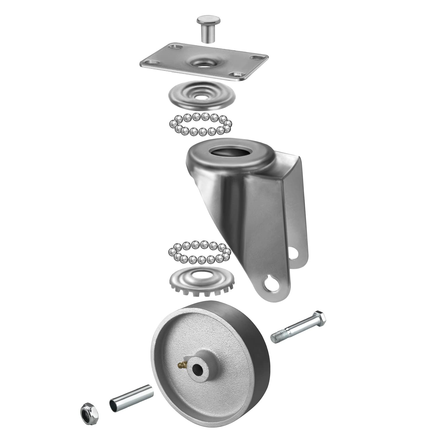 HANDSAMMU 5 inch Indutstrial Casters- Semi Steel Cast Iron Swivel ...
