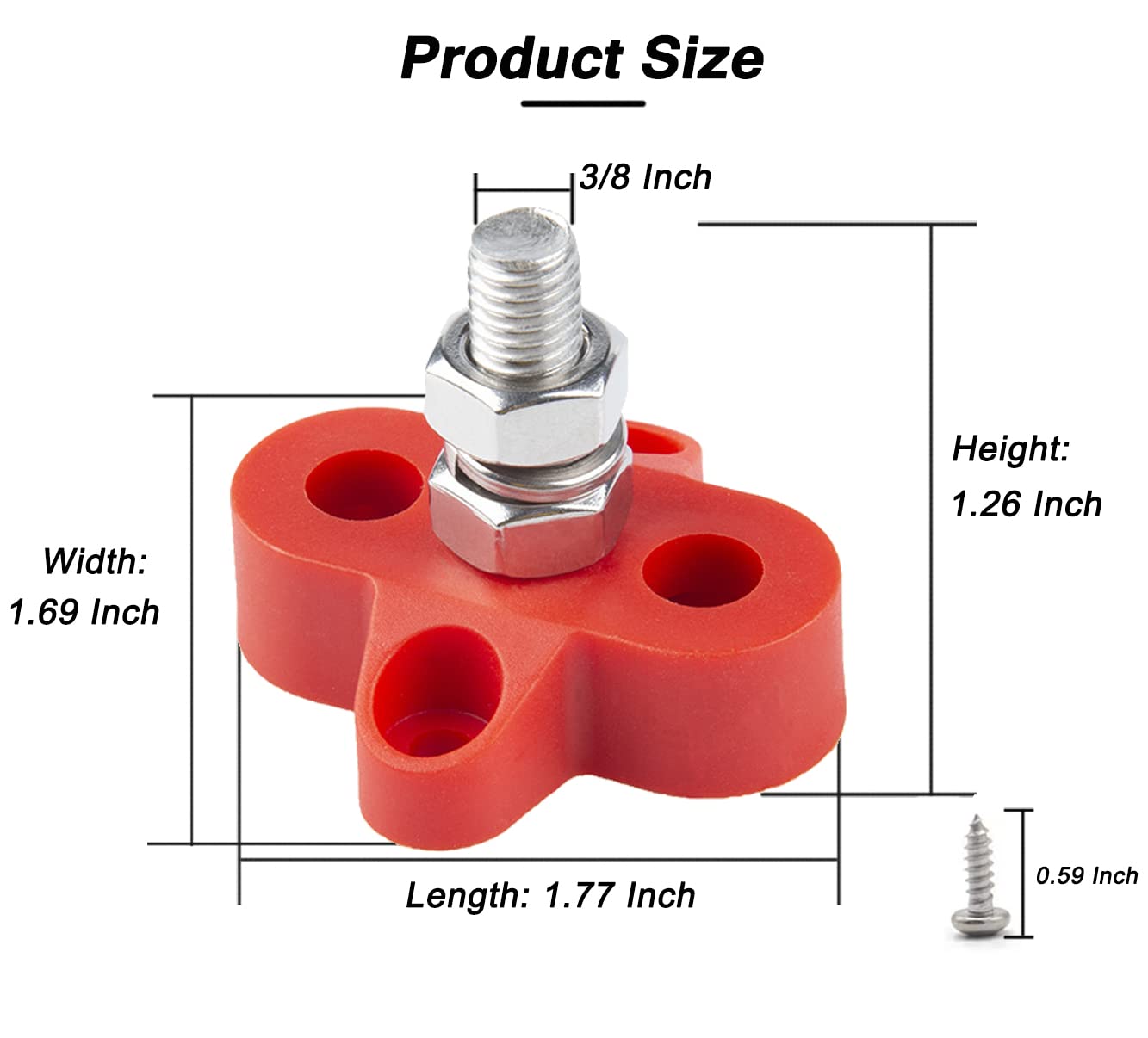 Snapklik.com : Terminal Block Bus Bar, 5/16" Single Stud Positive ...