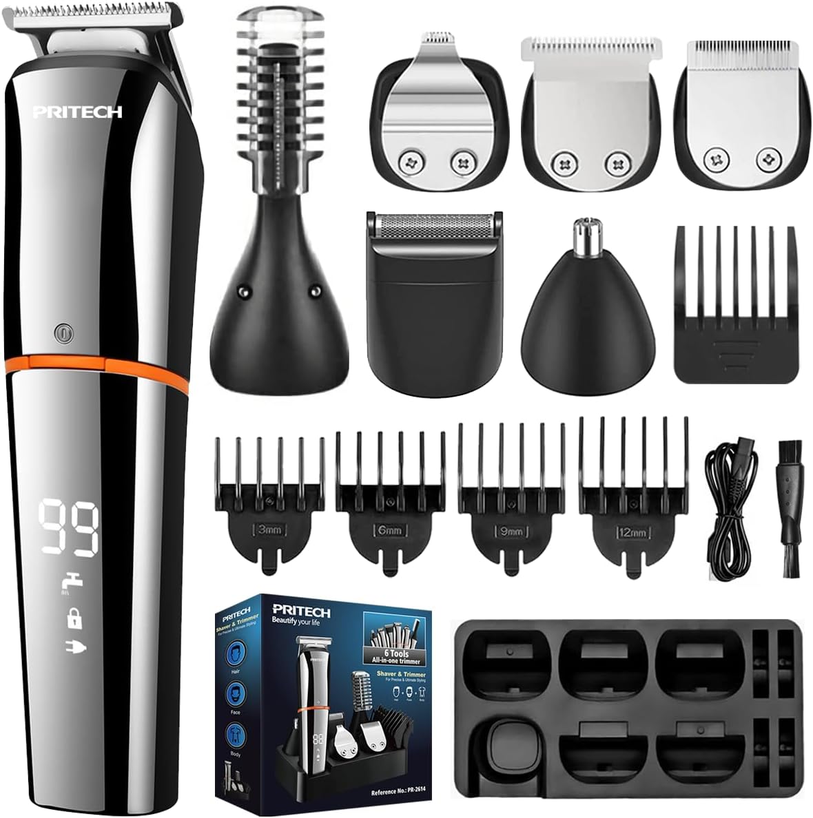 Amazon.com: Brightup Beard Trimmer for Men - Electric Razor & Shaver ...