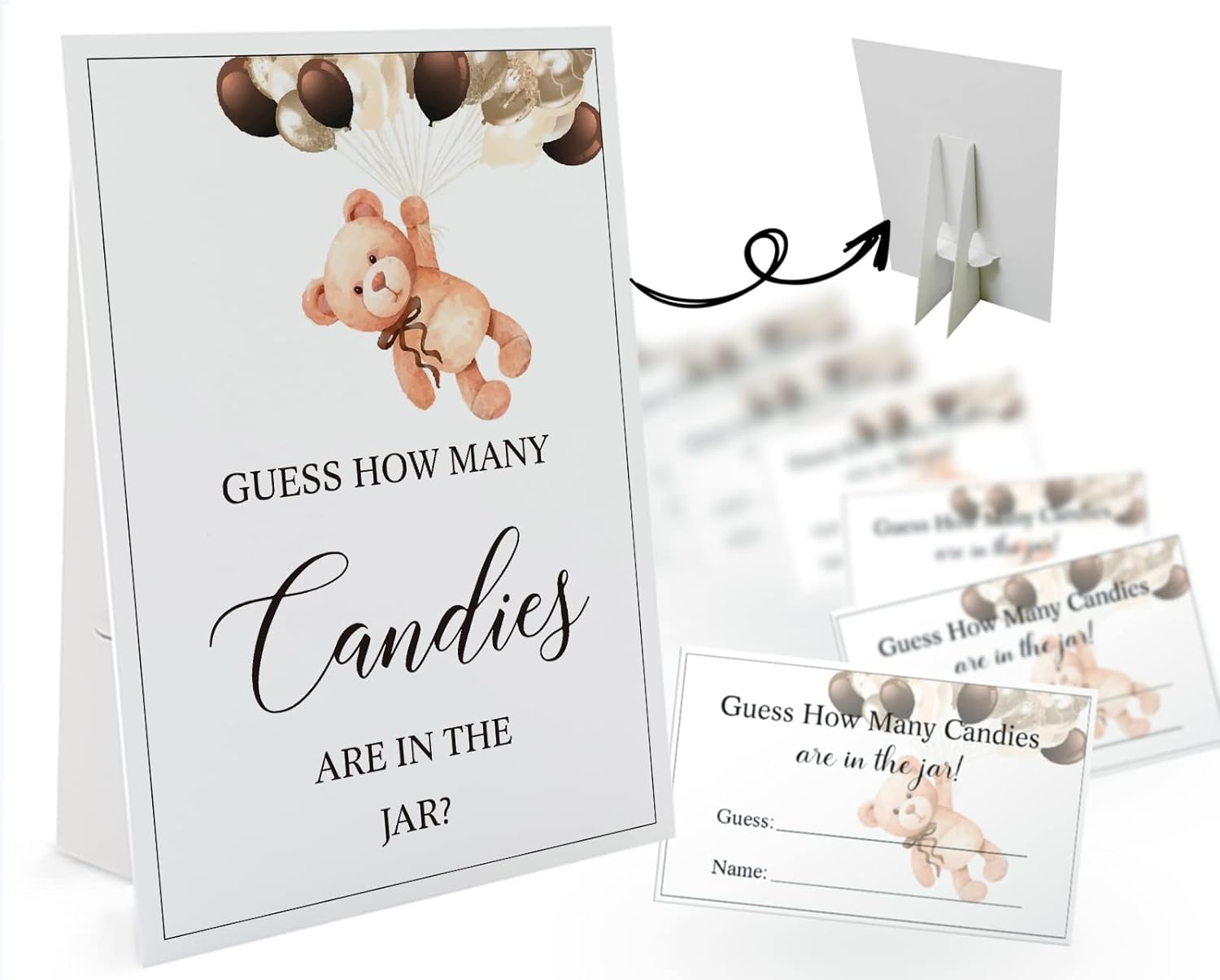 Amazon.com: Candy Guessing Game Cards-1 Sign 8x11" and 50 Cards, Little ...