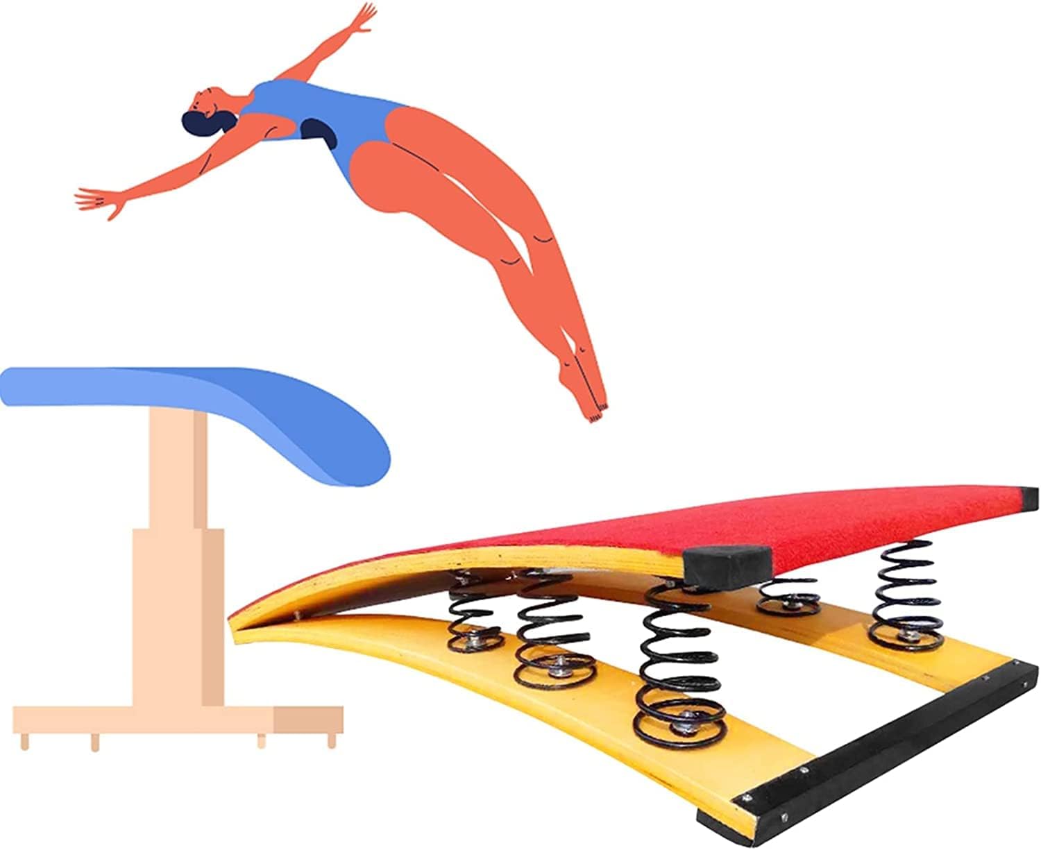 Amazon.com : Katzowen 6 Spring Adults Gymnastics Springboard for ...