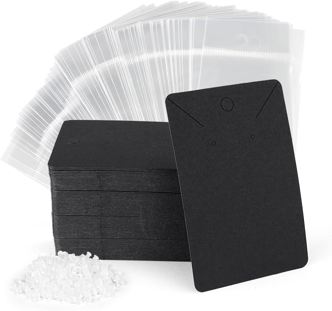 Amazon.com: yuntop 100 Pcs Earring Cards with 100Pcs Self Adhesive Bags ...