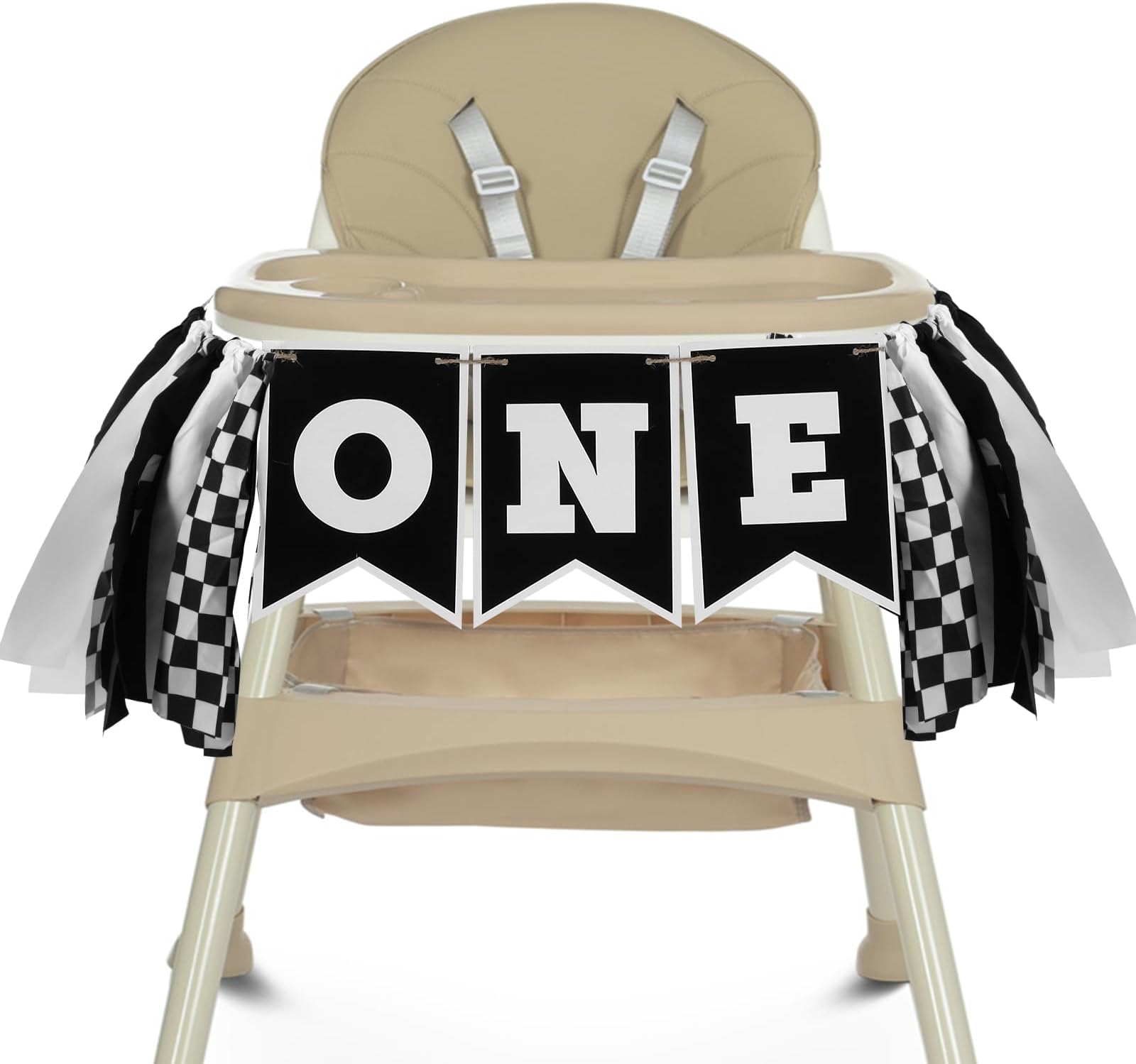 Amazon.com: Race Car One High Chair Banner, Checkered Racing 1st ...