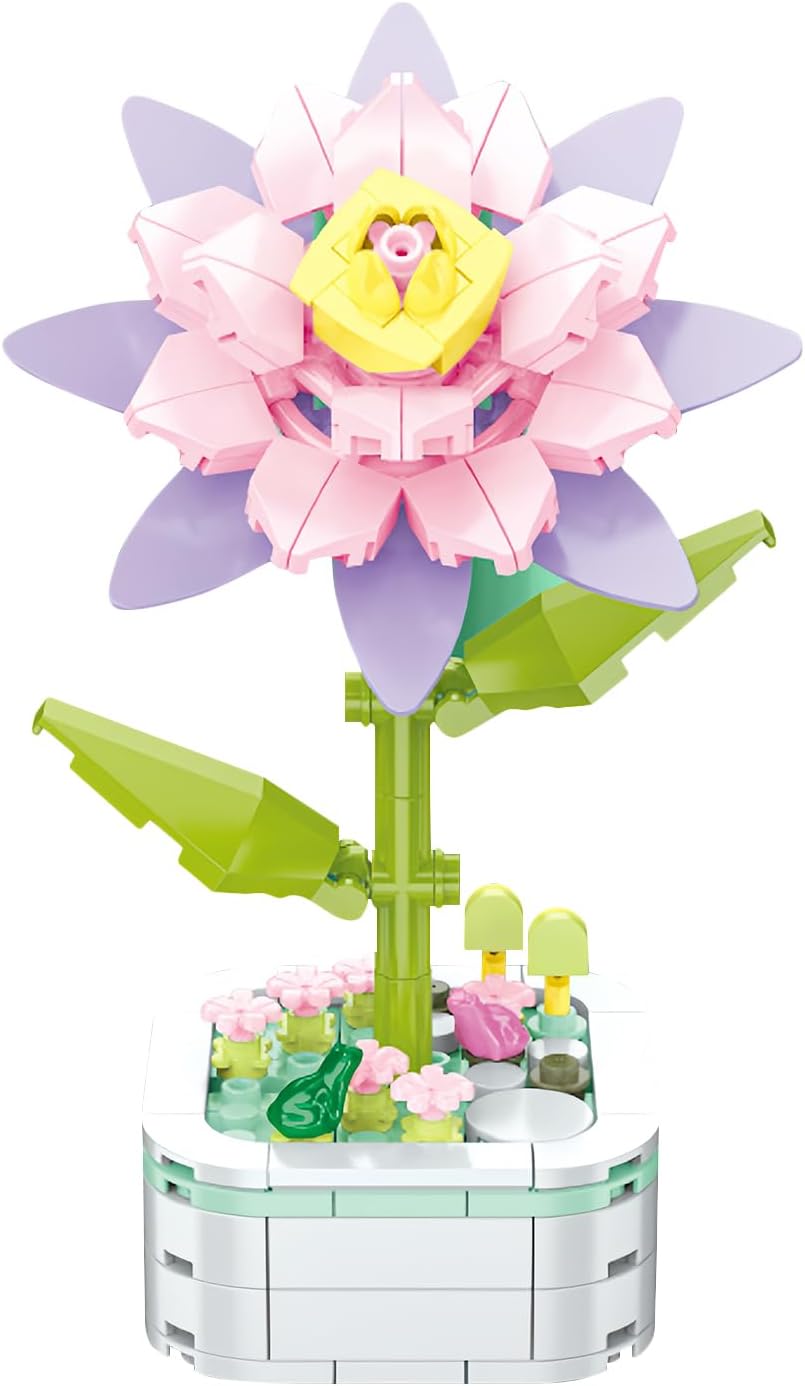 Amazon.com: BIPGF Flower Bouquet Building Set with Base, Flower ...