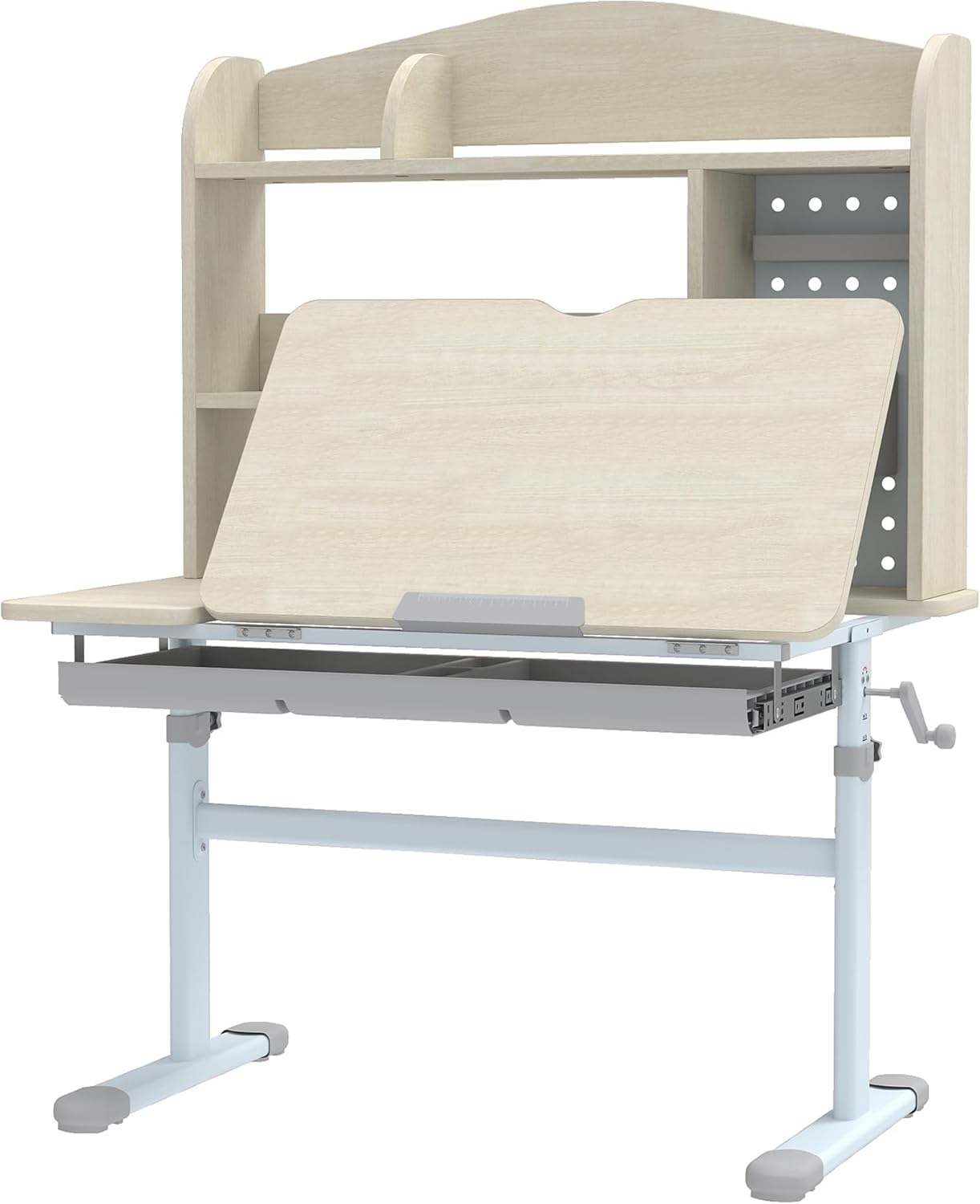 Qaba Kids Desk, Height Adjustable Children Study Desk with 0-45° Tilted ...