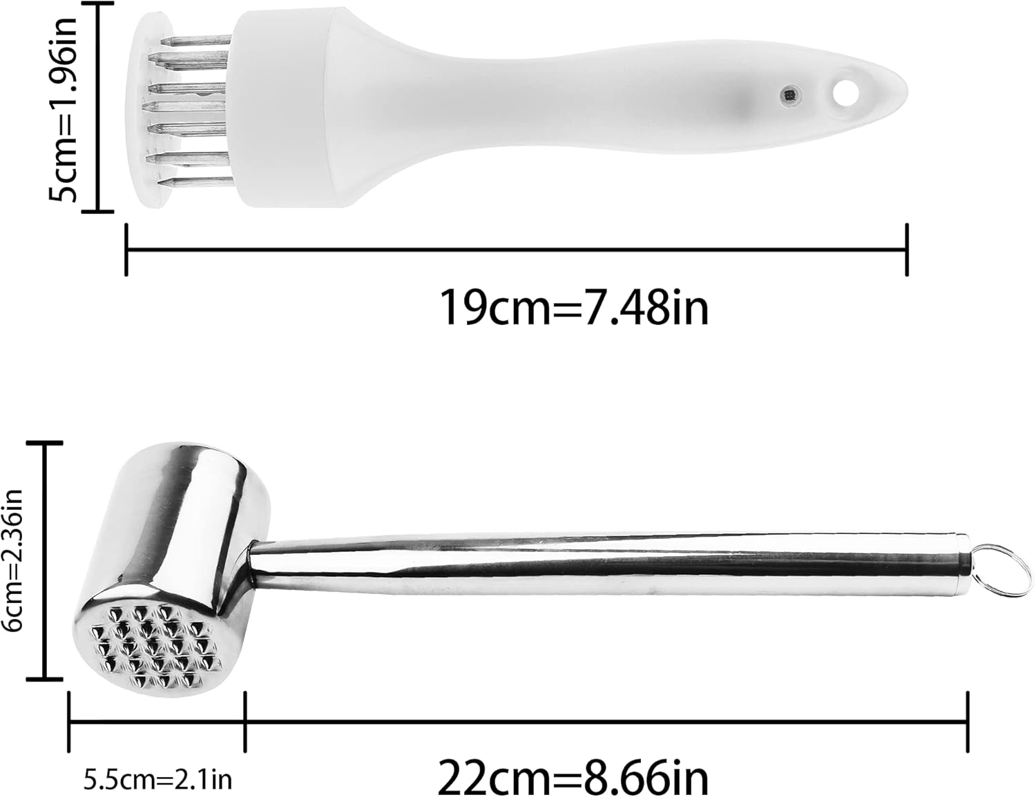 Vandicka Meat Tenderiser Mallet Tool Set – Stainless Steel Dual Sided ...