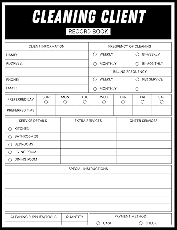 Cleaning Client Record Book: Zenho, Ramala: Amazon.com: Books