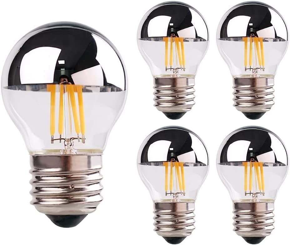 FISIDI Light Bulb, G45 LED Light Bulb Silver Dripped 4W 2700K Crown ...