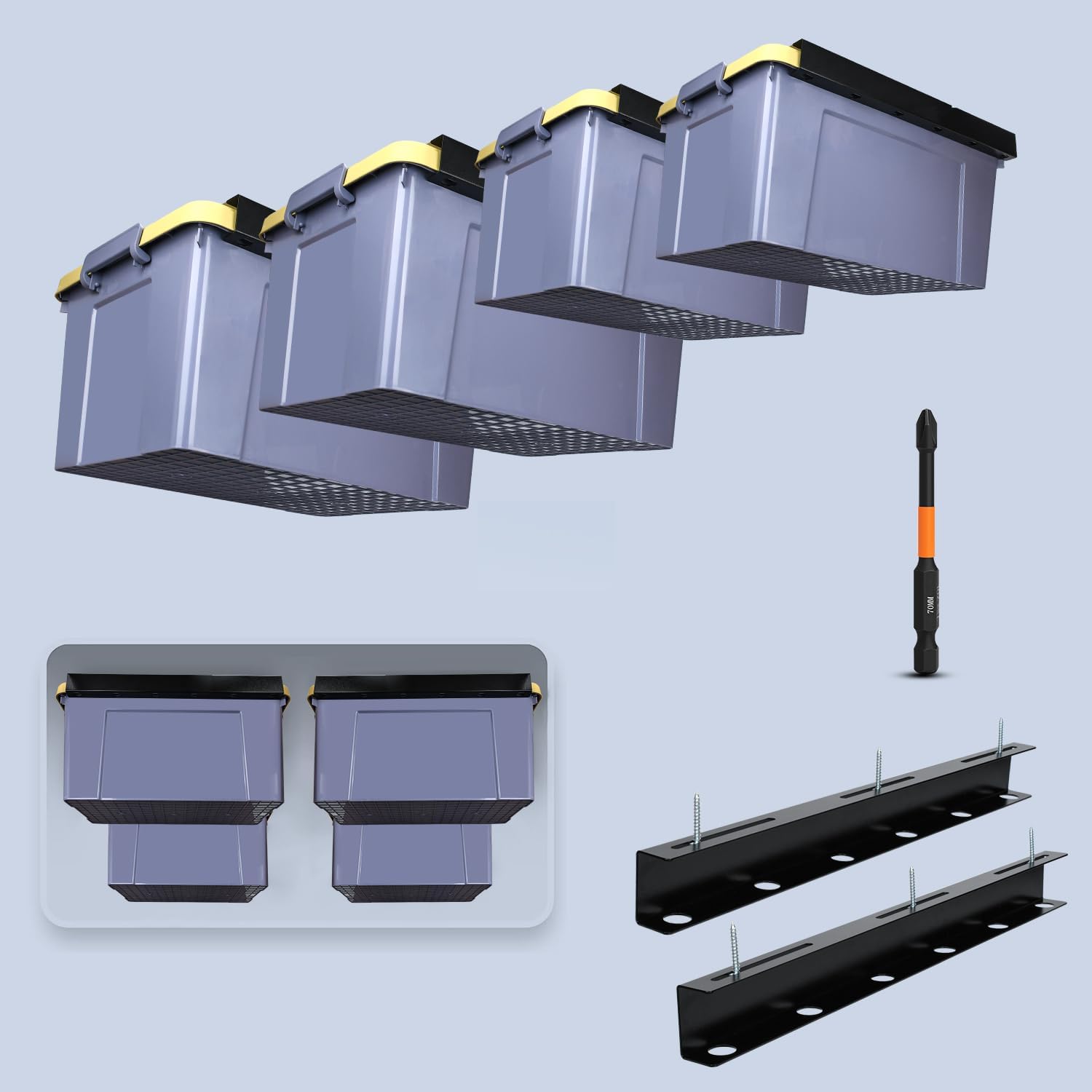 Amazon.com: TOPOWN Garage Ceiling Bin Storage Rack - Heavy Duty ...