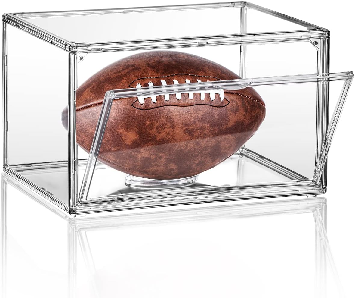 Amazon.com: Deluxe Acrylic Full Size Football Display Case with Cherry ...