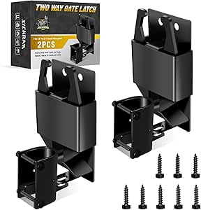 Amazon.com: 2 Pcs Farm Gate Latch, Heavy Duty 2 Way Gate Latch Lockable ...