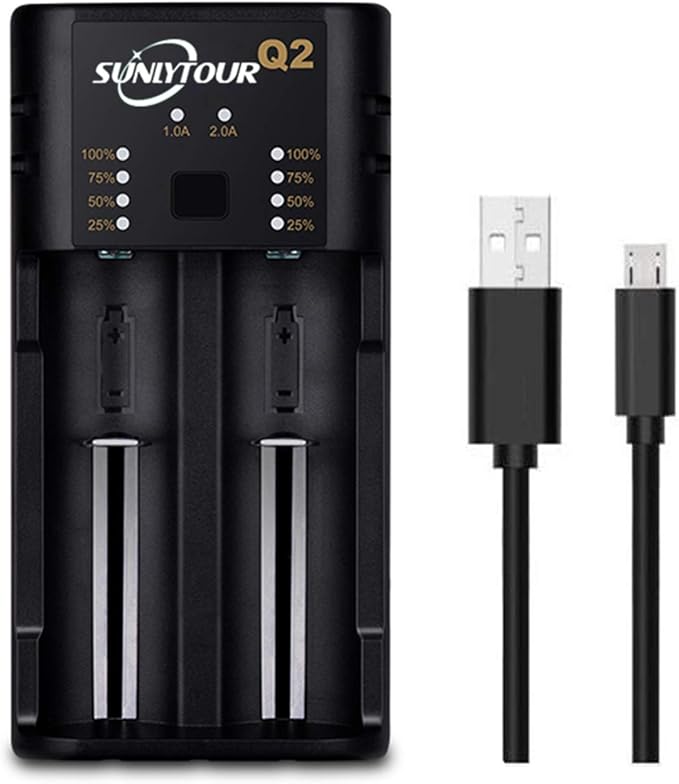 22650 20700 18650 Battery Charger,Dual USB Battery Charger for 26700 ...