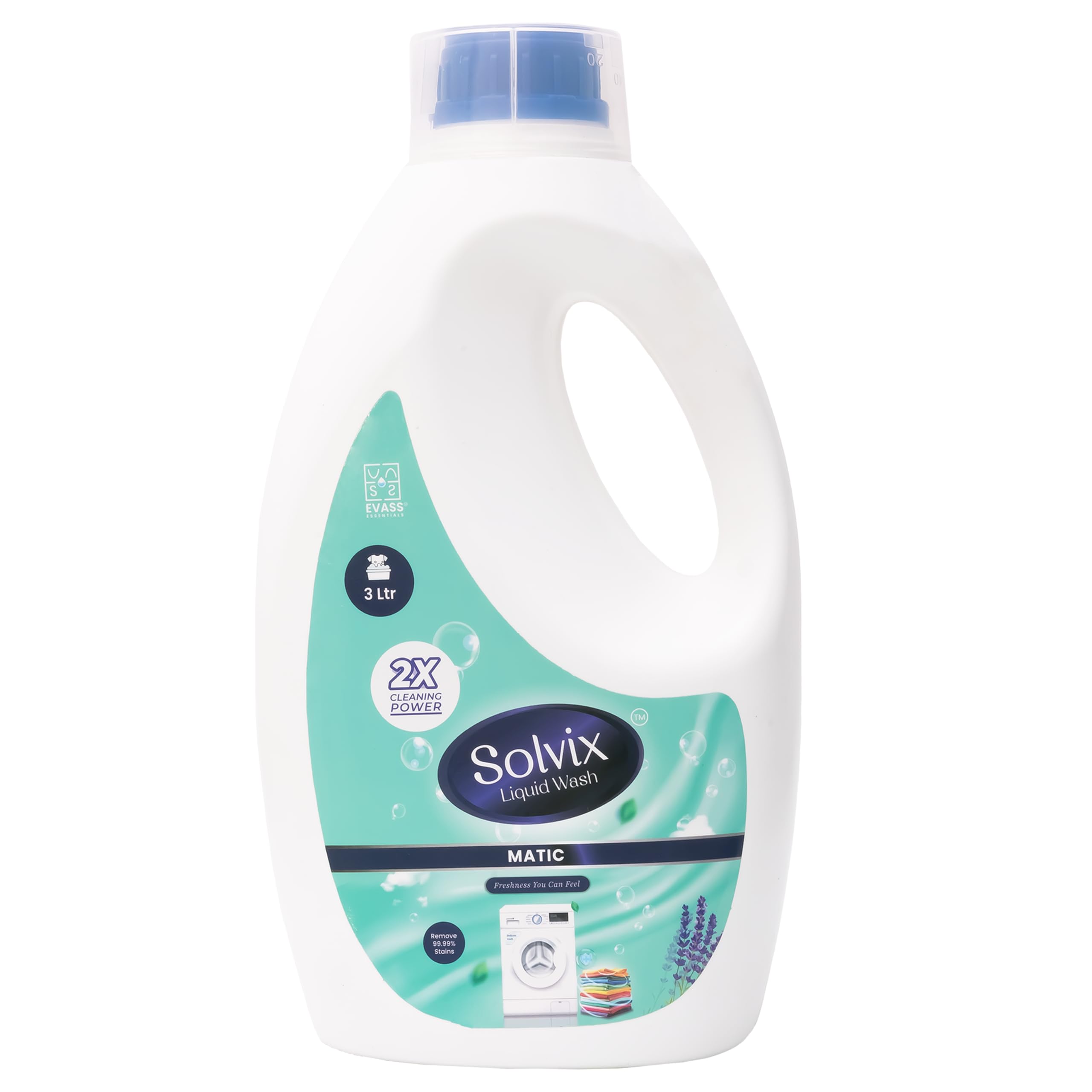 Solvix Matic Liquid Detergent Top Load and Front Load, 3 Litre, Keeps ...