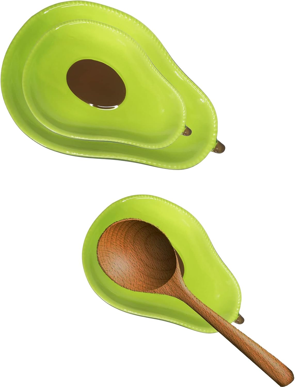 Amazon.com: Set of 2 Avocado Ceramic Spoon Rest for Stove Top Cute ...
