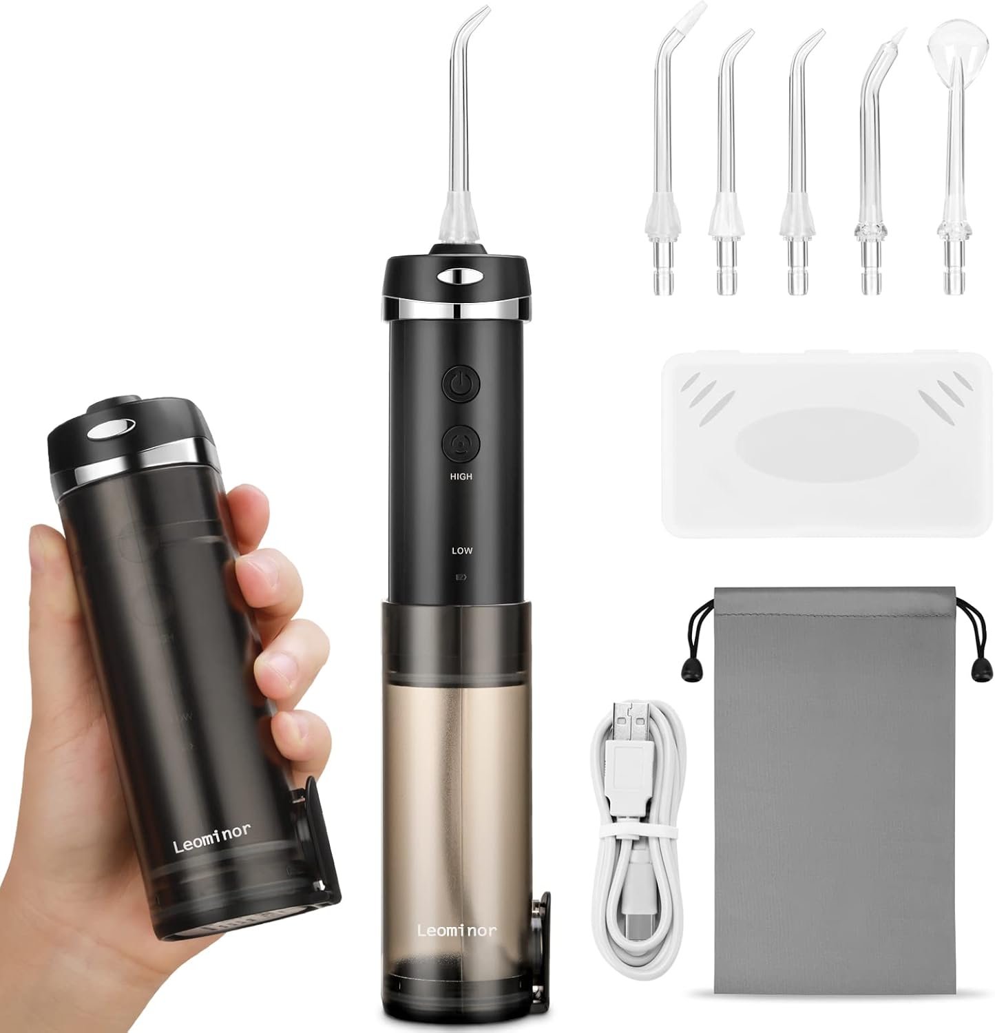 Buy Water Dental Flosser Cordless for Teeth Braces, Leominor Upgraded ...