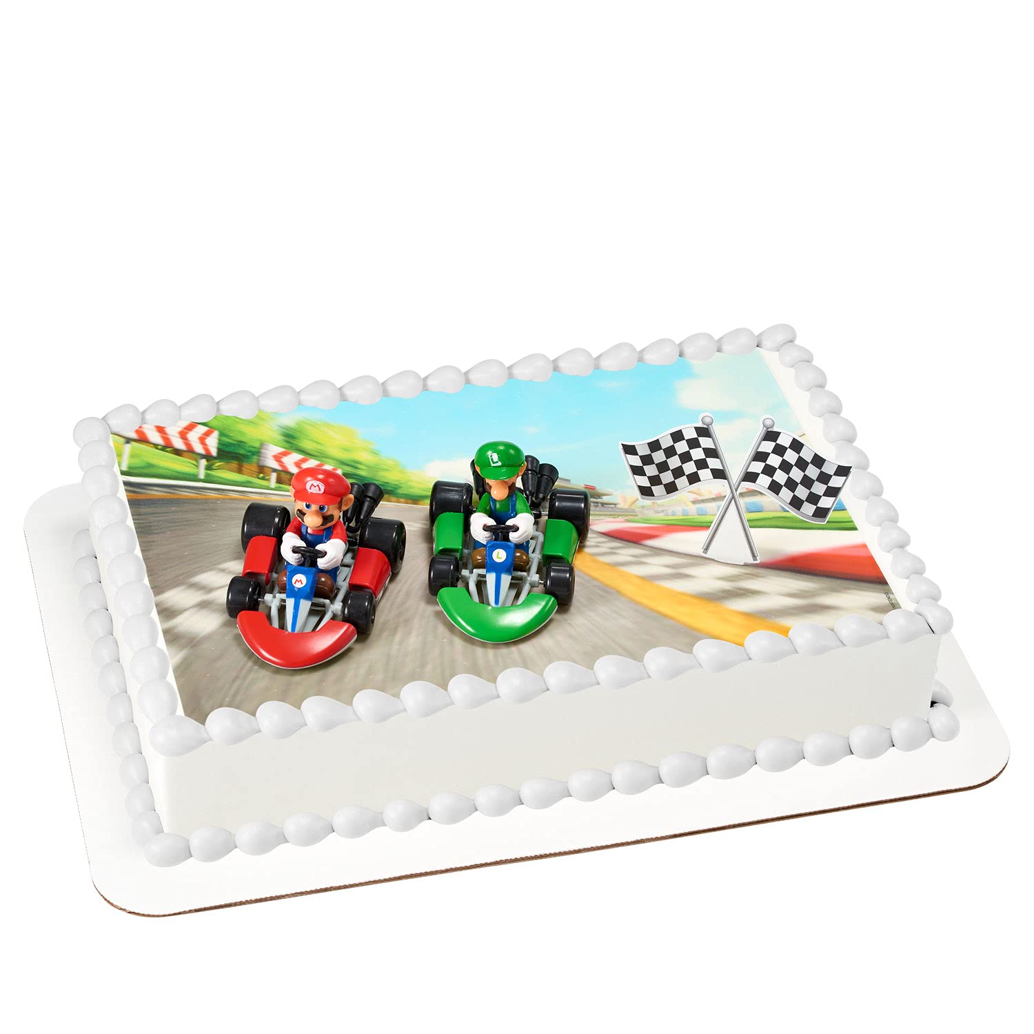 Buy DecoSet® Super Mario Kart Cake Topper, 2-Pc Cake Topper with Race ...