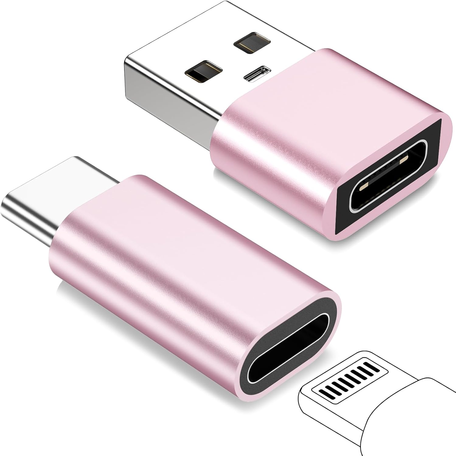 Amazon.com: NZGEY for Lightning to USB C Adapter & USB A to USB C ...