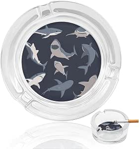 Amazon.com: Ashtrays For Cigarettes Shark Crystal Glass Ash Tray ...