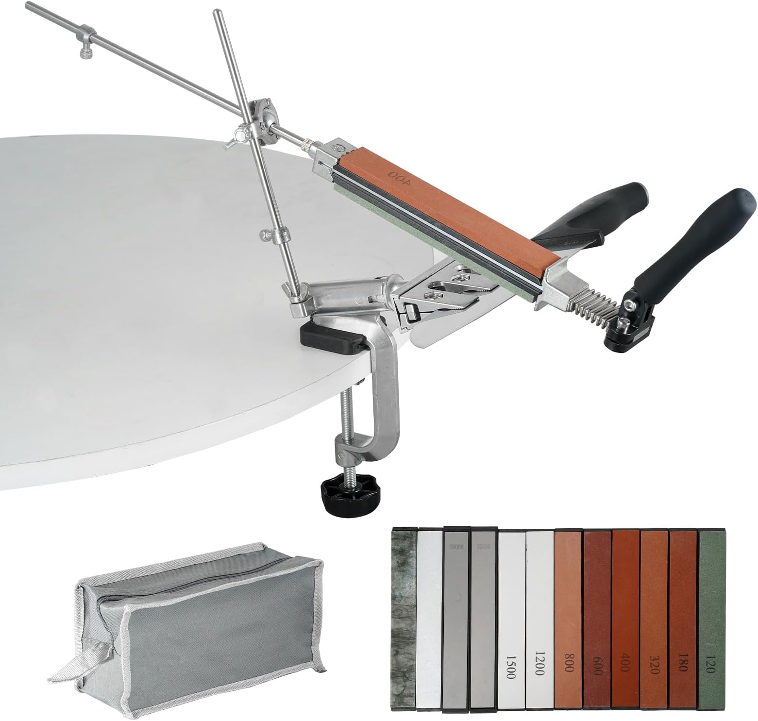 Amazon.com: VEVOR Knife Sharpener Kit, 360° Rotation Flip Fixed Angle ...