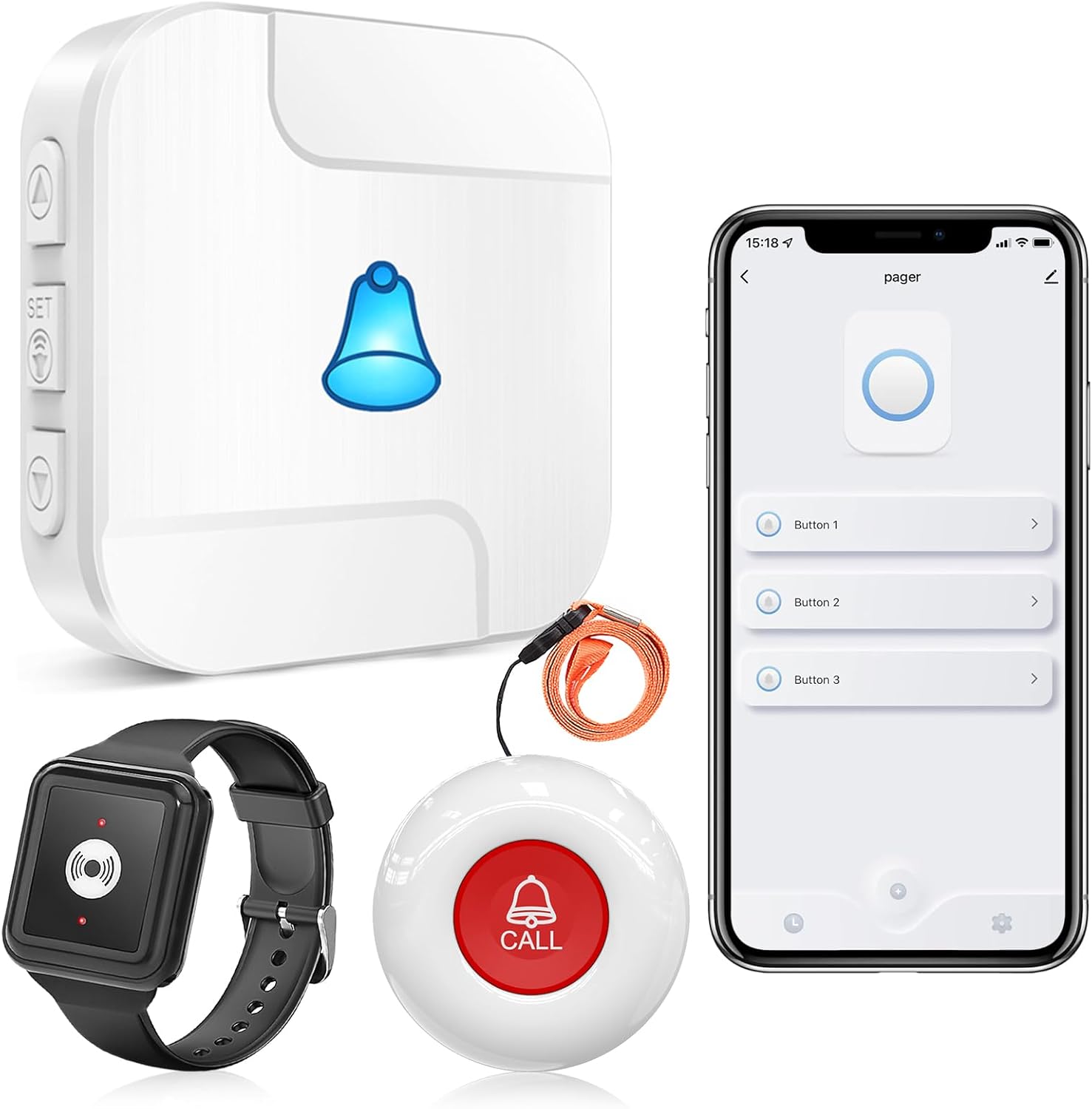 ChunHee Panic Button Linked To Phone,Wrist Alarm For Elderly,Wifi Panic ...