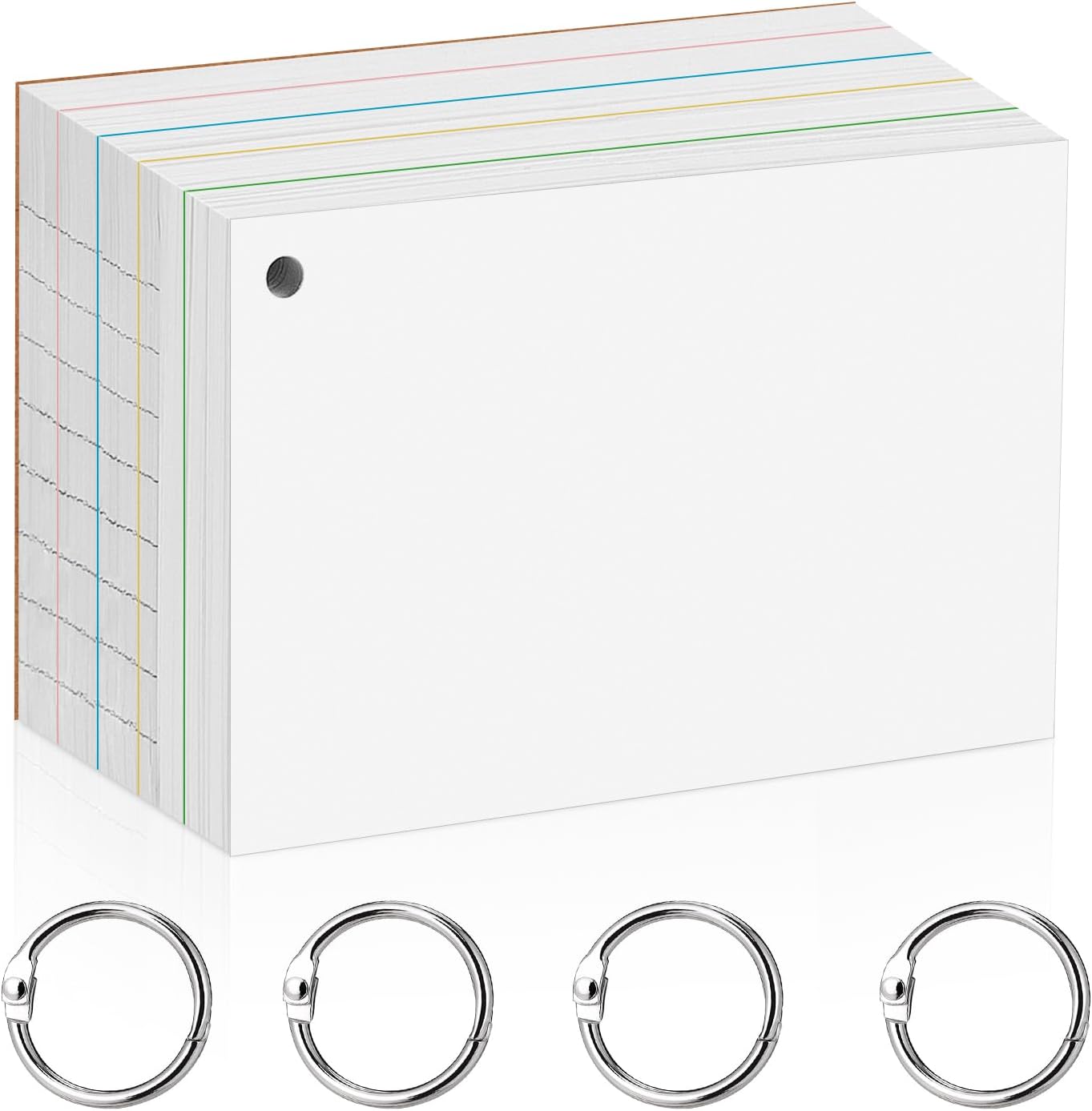 Agoer Flash Cards White,500PCS Line Revision Cards,125 x 85mm Tabbed ...