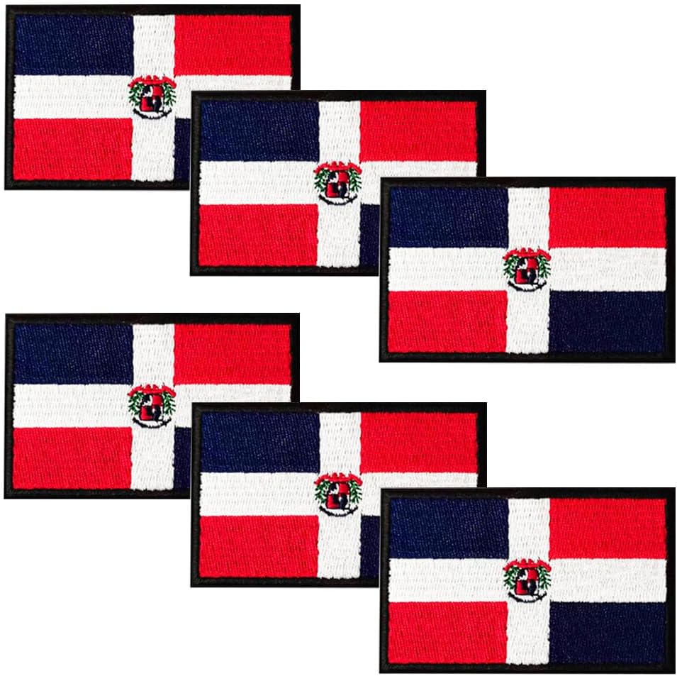 6 PCS Tactical Dominican Republic Iron on Sew on Flags Patch ...