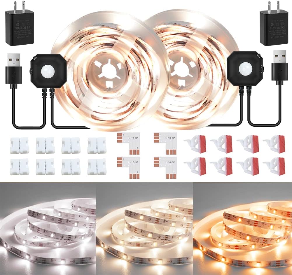 Amazon.com: Wefomey Motion Sensor LED Light Strip, Motion Sensor Light ...