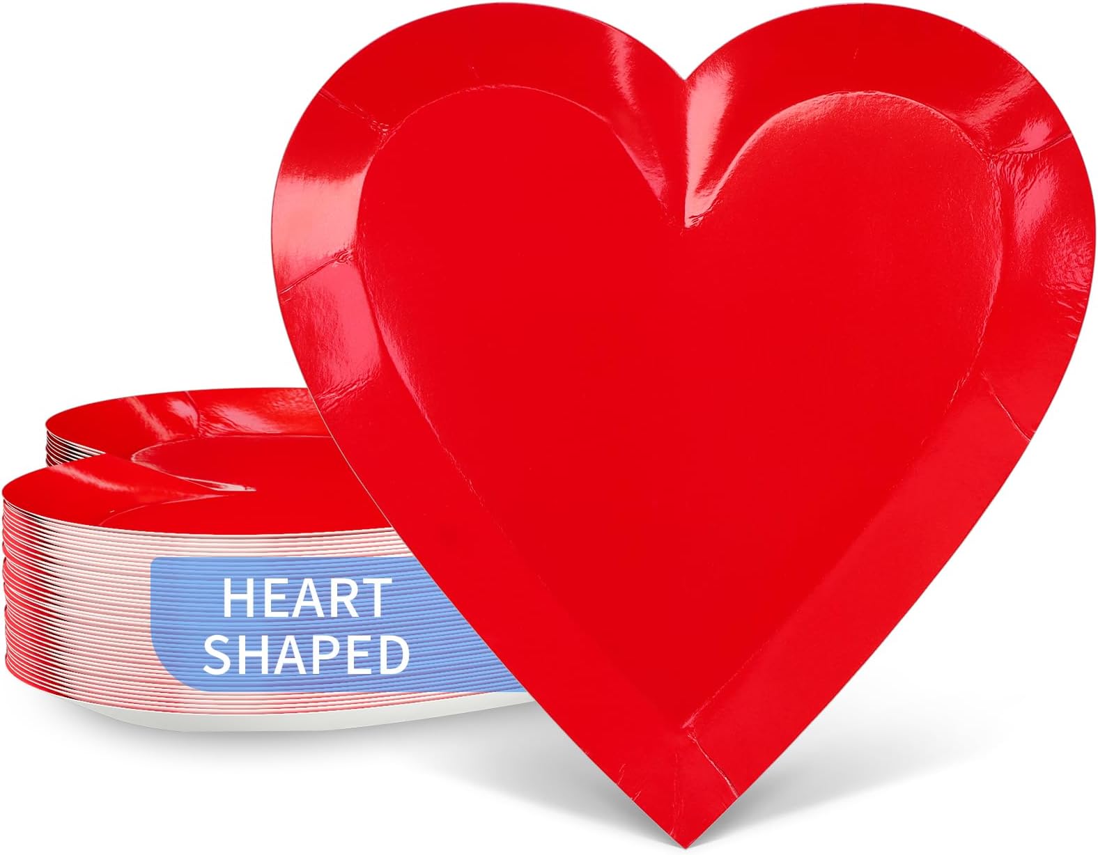 Amazon.com | FillTouch 54 Pcs Valentine's Heart Shaped Plates and ...