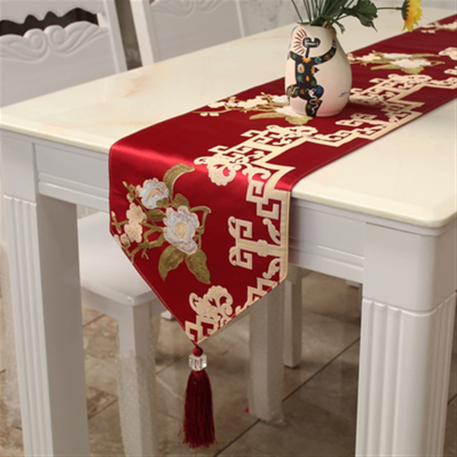 Chinese Silk Table Runners Happy Floral Chinese Table Runner