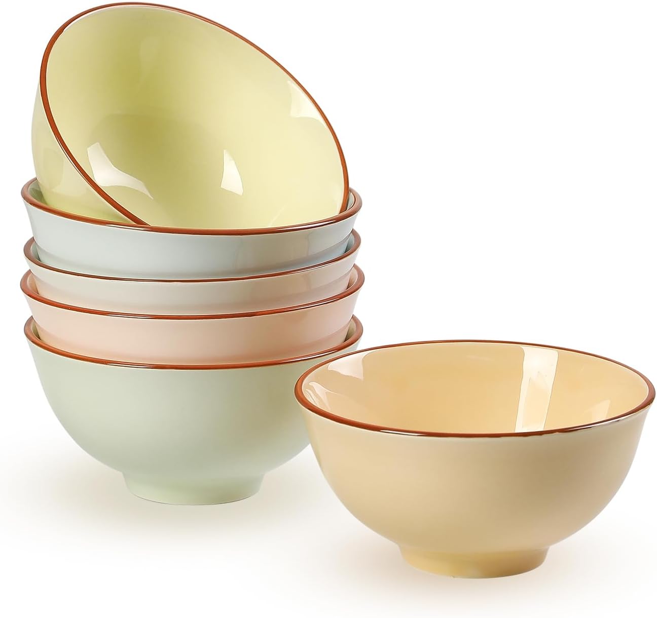 Amazon.com | Whitenesser Japanese Ceramic Rice Bowls Set of 4 – Hand ...