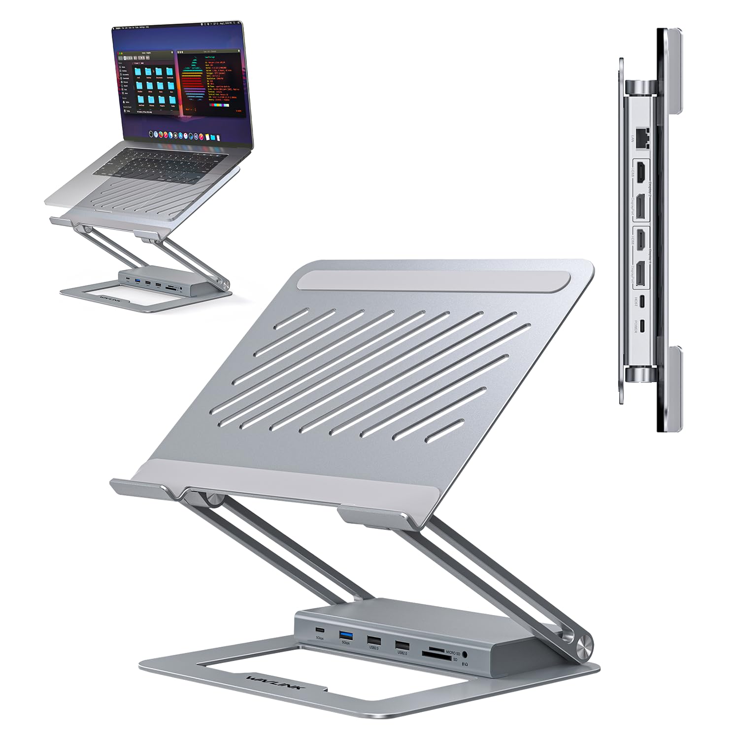 Snapklik.com : WAVLINK USB C Laptop Stand Docking Station Dual Monitors ...