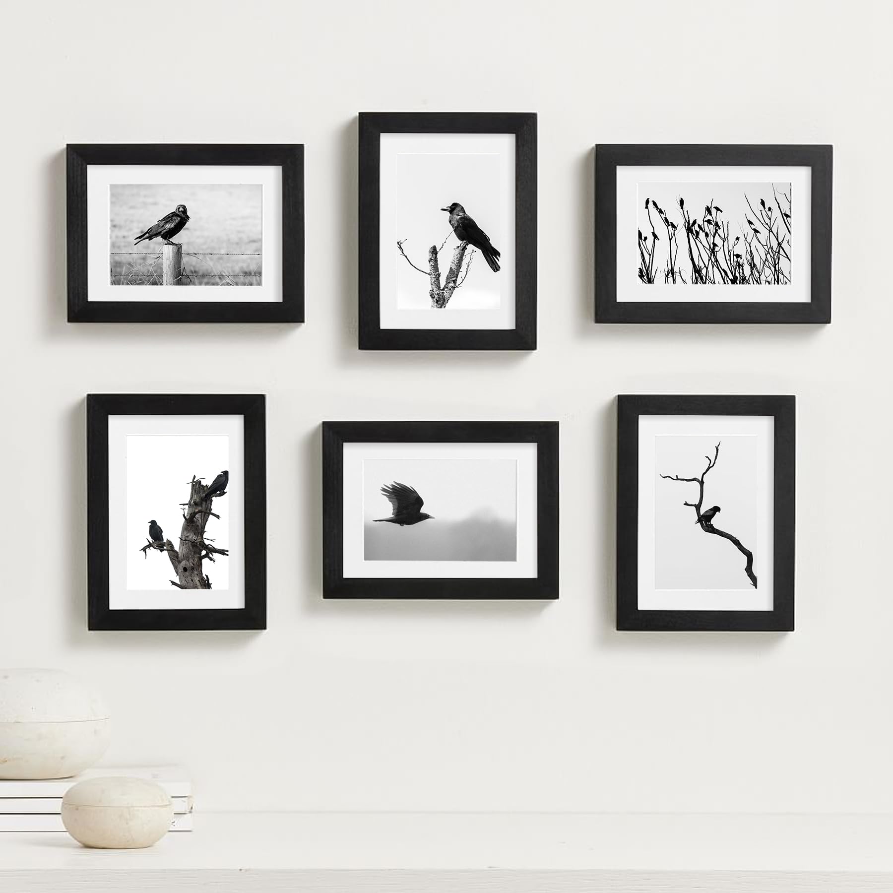 VUVUZULA 7×5 Real Glass Black Picture Frames Photo Frame 5×7 Inch Frame ...