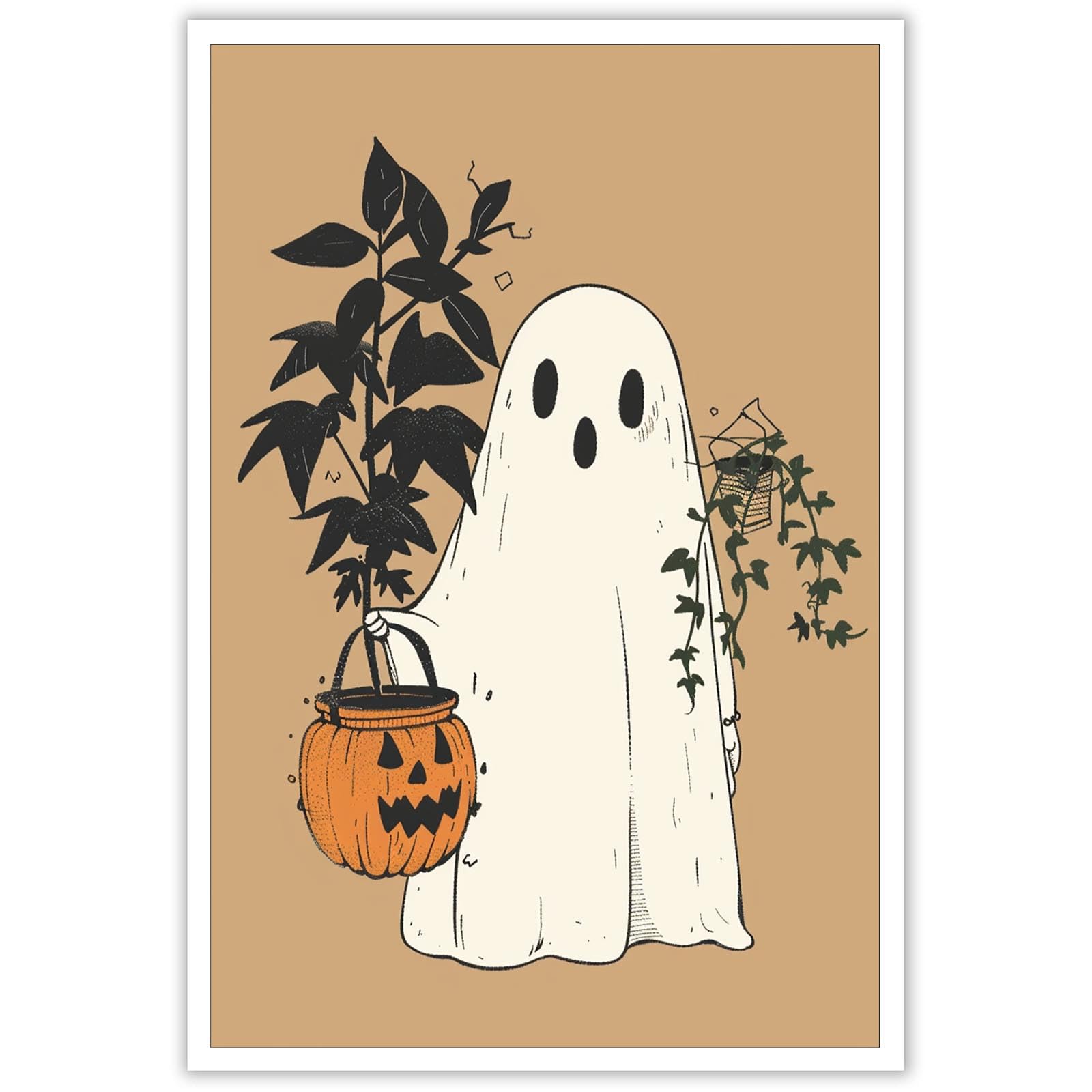 Amazon.com: Generic Vintage Cute Halloween Ghost Garden Art Funny Boho ...