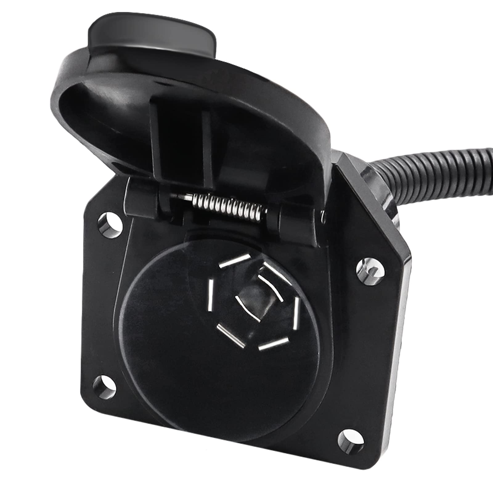 Snapklik.com : 4 Pin Flat To 7 Way Round Blade Trailer Plug Adapter RV ...