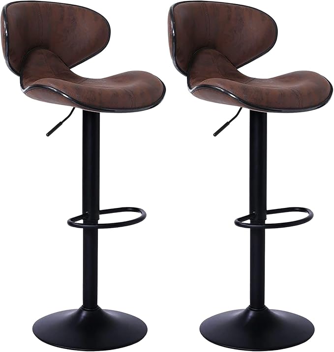 Amazon.com: SUPERJARE Adjustable Counter Height Bar Stools Set of 2 ...