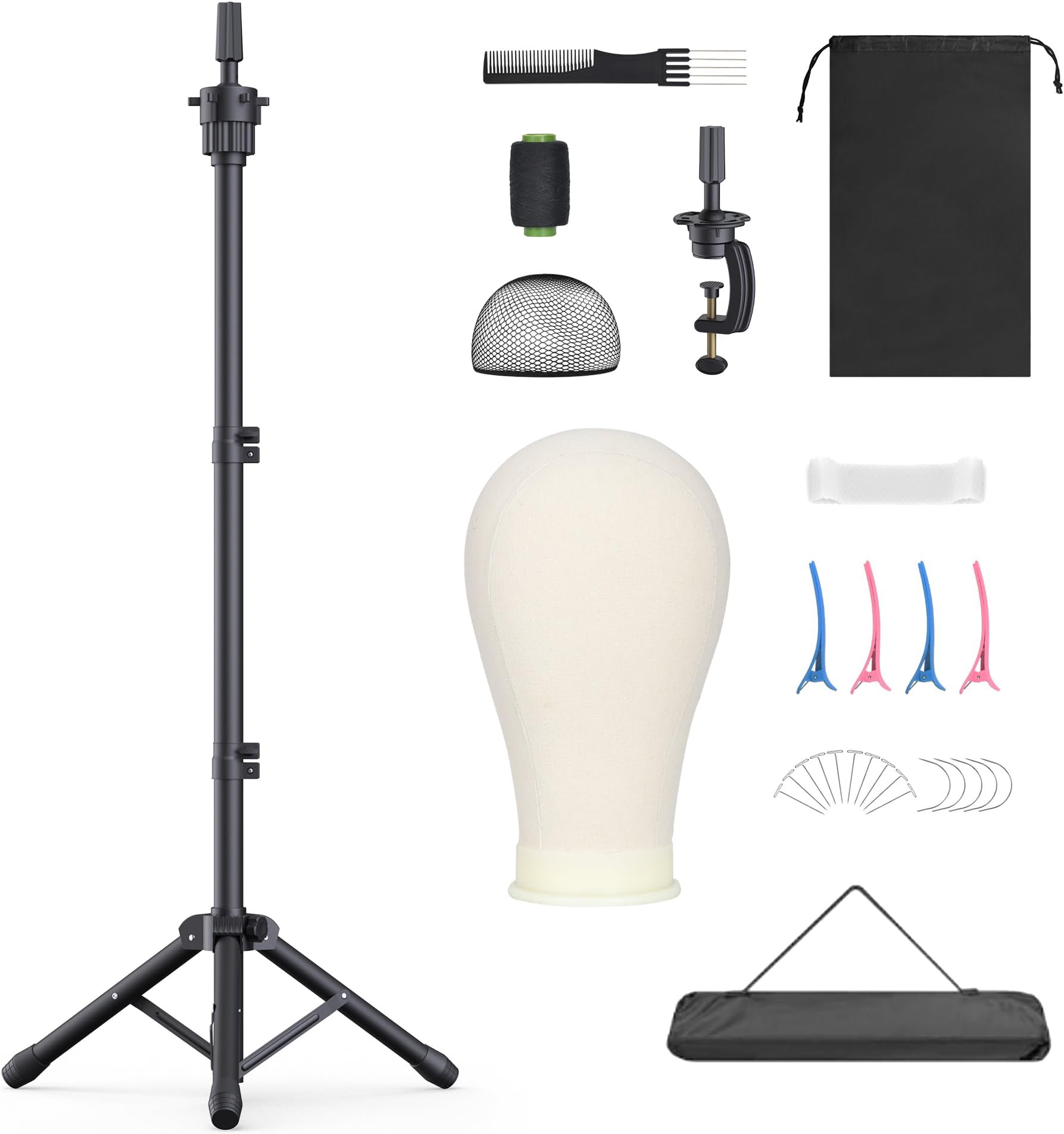 Amazon.com: Relx Reinforced Wig Stand with Mannequin Head - Adjustable ...