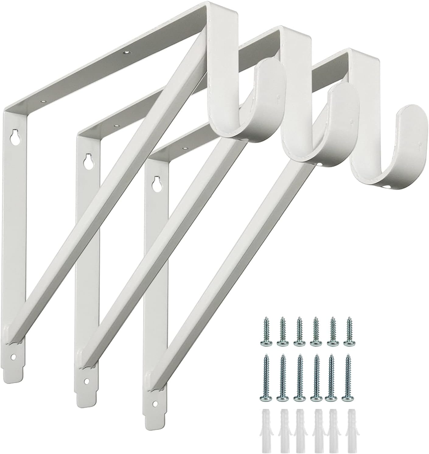 Amazon.com: HOME MASTER HARDWARE Heavy Duty Closet Shelf & Rod Brackets ...