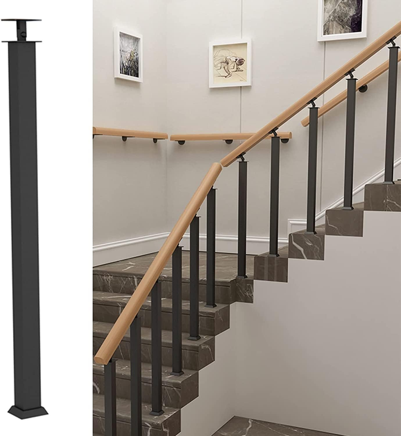 Amazon.com: Stair Handrails Stair Spindle Black Deck Railing with ...