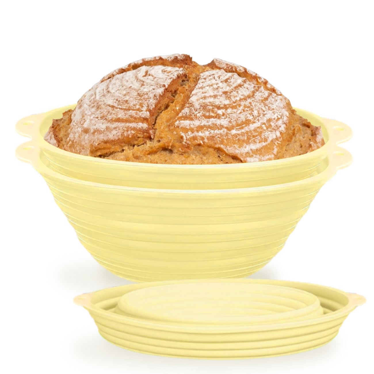 Amazon.com: 2 Pcs Silicone Bread Proofing Baskets 9 Inch Collapsible ...