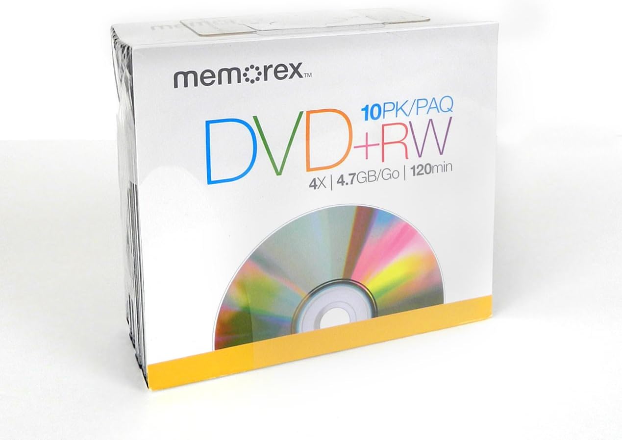 Amazon.com: Memorex Dvd+rw Rewritable Disks 120 Min Of Video 4.7 Gb ...