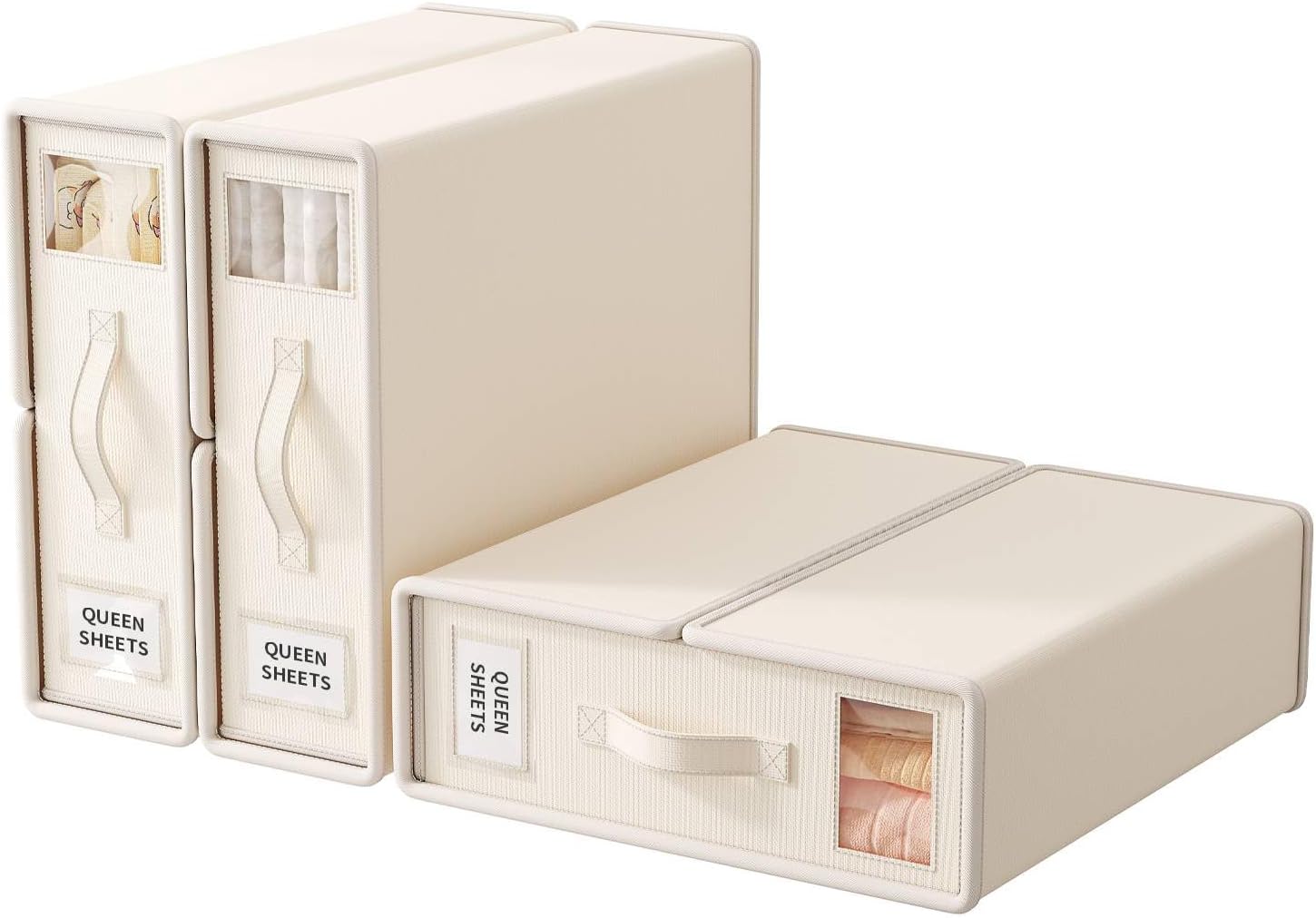 Amazon.com: DomiZen Black Foldable Bed Sheet Organizer 6 Pack, Linen ...