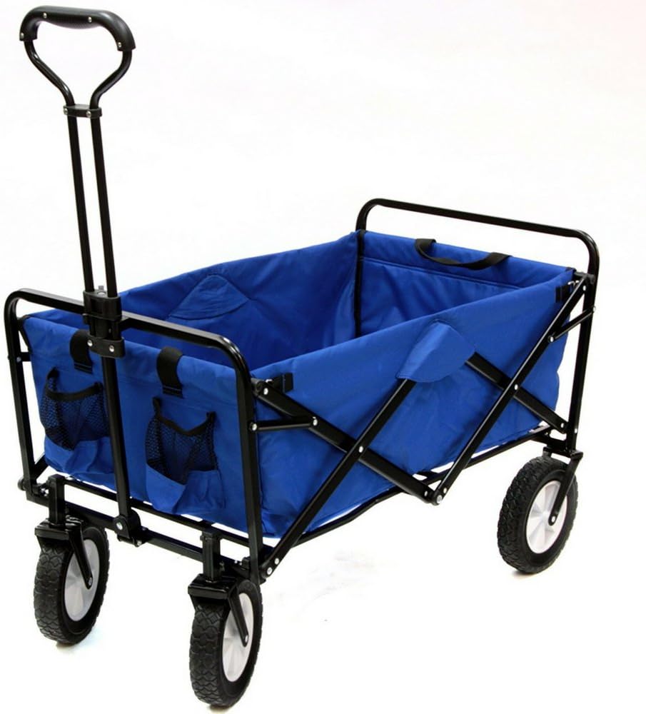 Amazon.com : Heavy Duty Collapsible Wagon Fold Up Utility Cart Garden ...