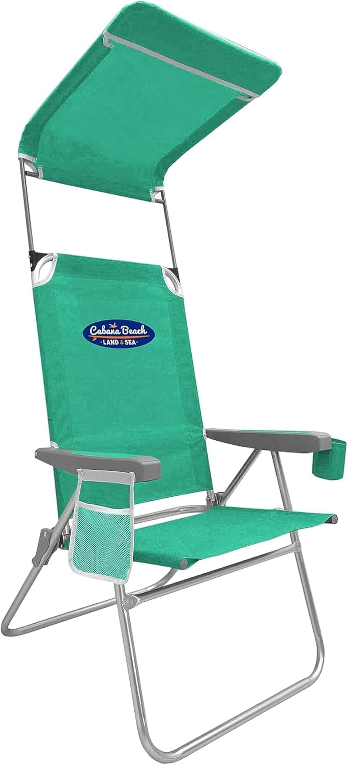 Amazon.com : Cabana Beach Folding Beach Chair, 1 Position High Back ...