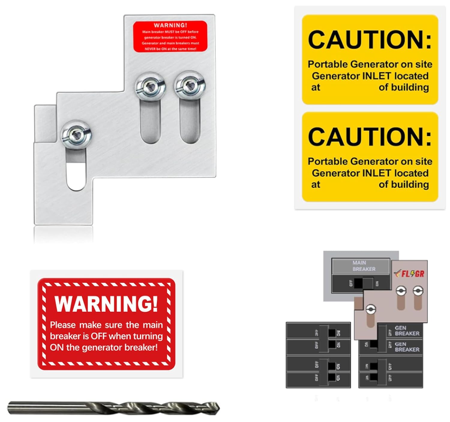 BErzo Generator Interlock Kit Compatible with Square D QO or Homeline ...