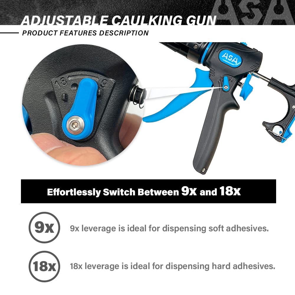 Snapklik.com : ASA Black Caulking Gun, Drip-Free Caulk Gun
