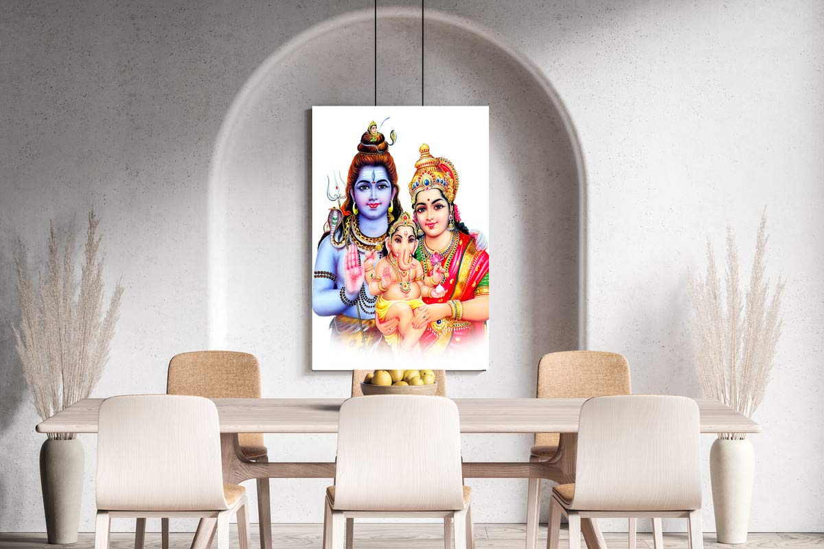 Buy Bhagwan Shiv & Maa Parvati With Ganesha Sticker |Hindu Religious ...