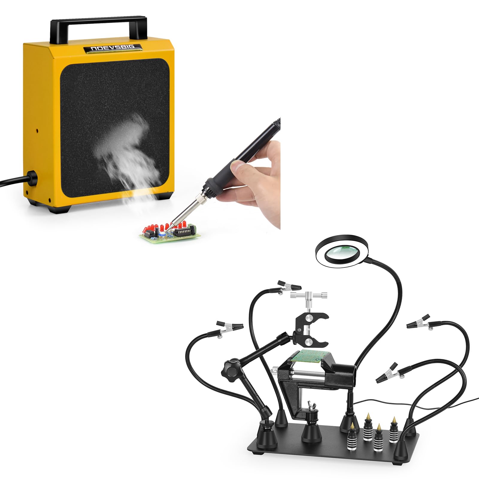 Magnetic Helping Hands Soldering Third Hand+Solder Fume Extractor (6.7 ...