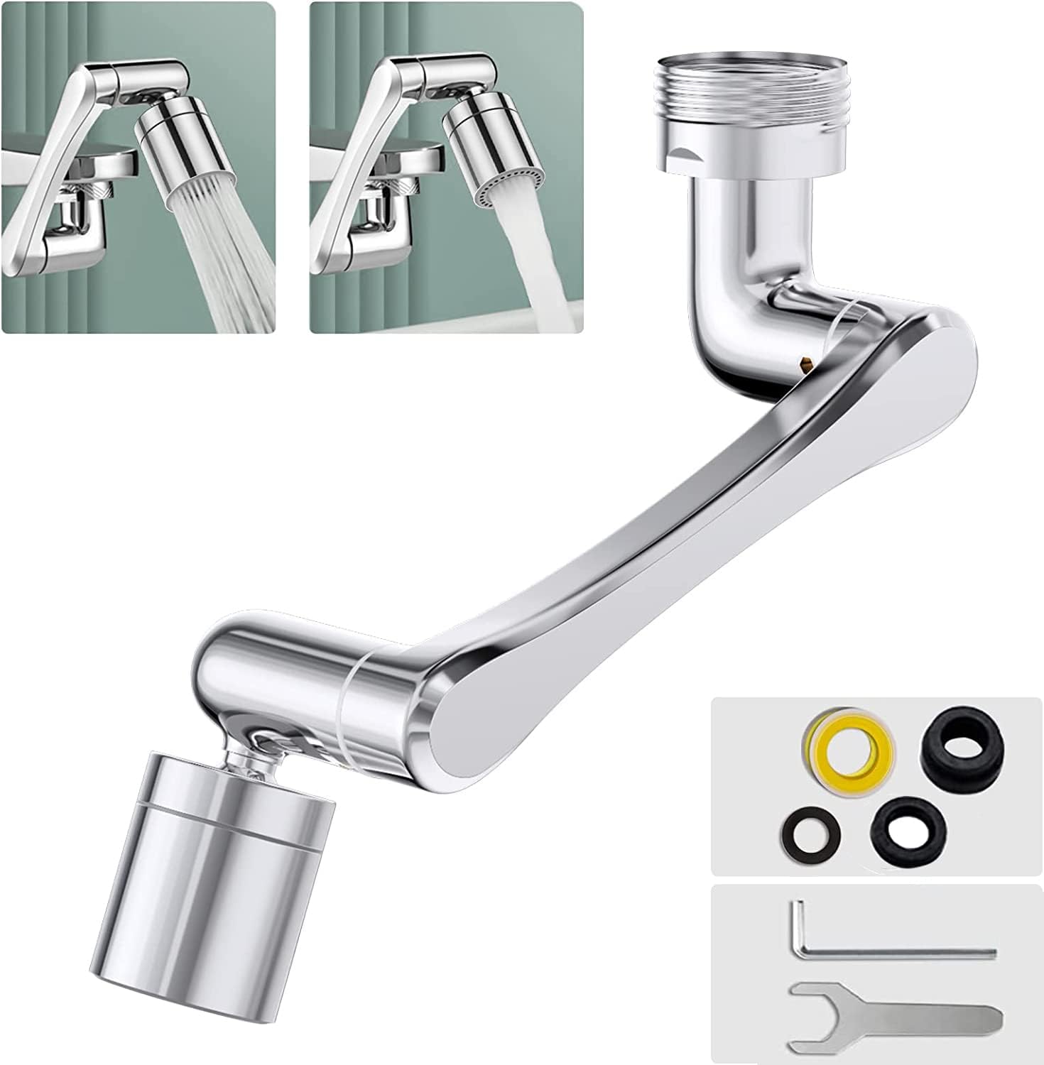 Faucet Extender Aerator,Solid Brass Kitchen Sink Tap Aerator 1440 ...