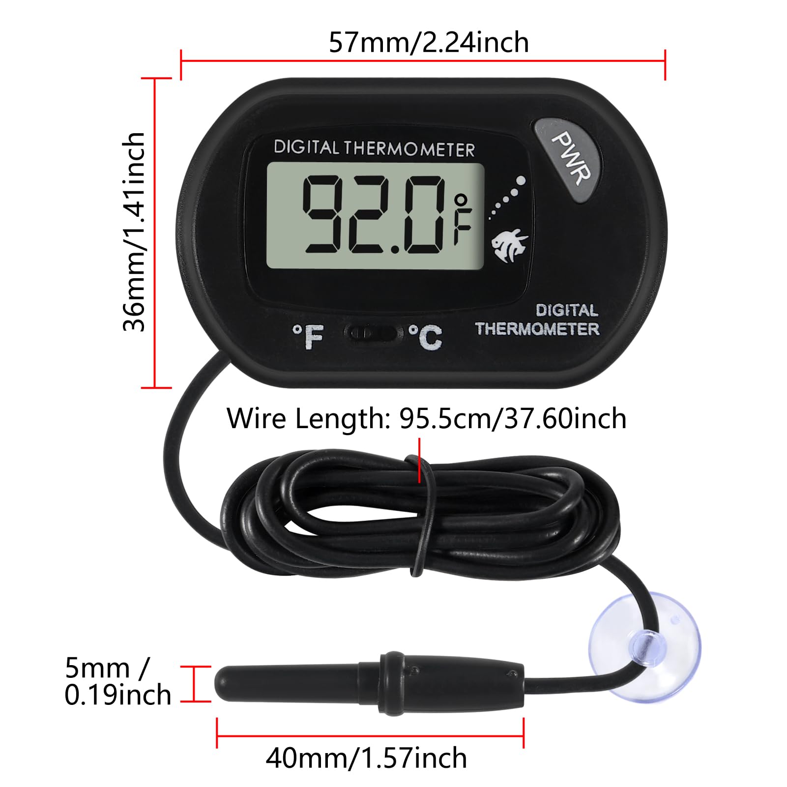Snapklik.com : 6Pcs Aquarium Thermometer Fish Tank Thermometer Reptile ...